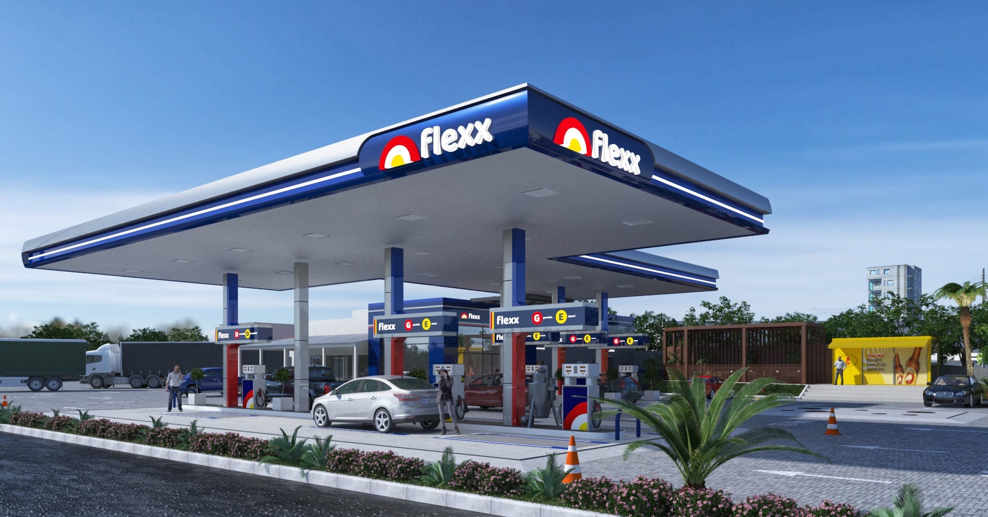 Visual de posto de combustível: Flexx | Petrol Group