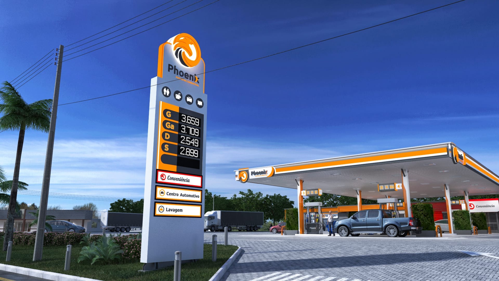 Visual rede de postos de combustível: Phoenix | Petrol Group