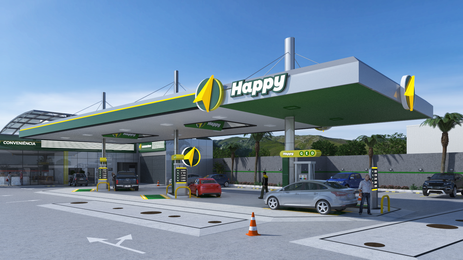 Arquitetura posto de gasolina Happy | Petrol Group